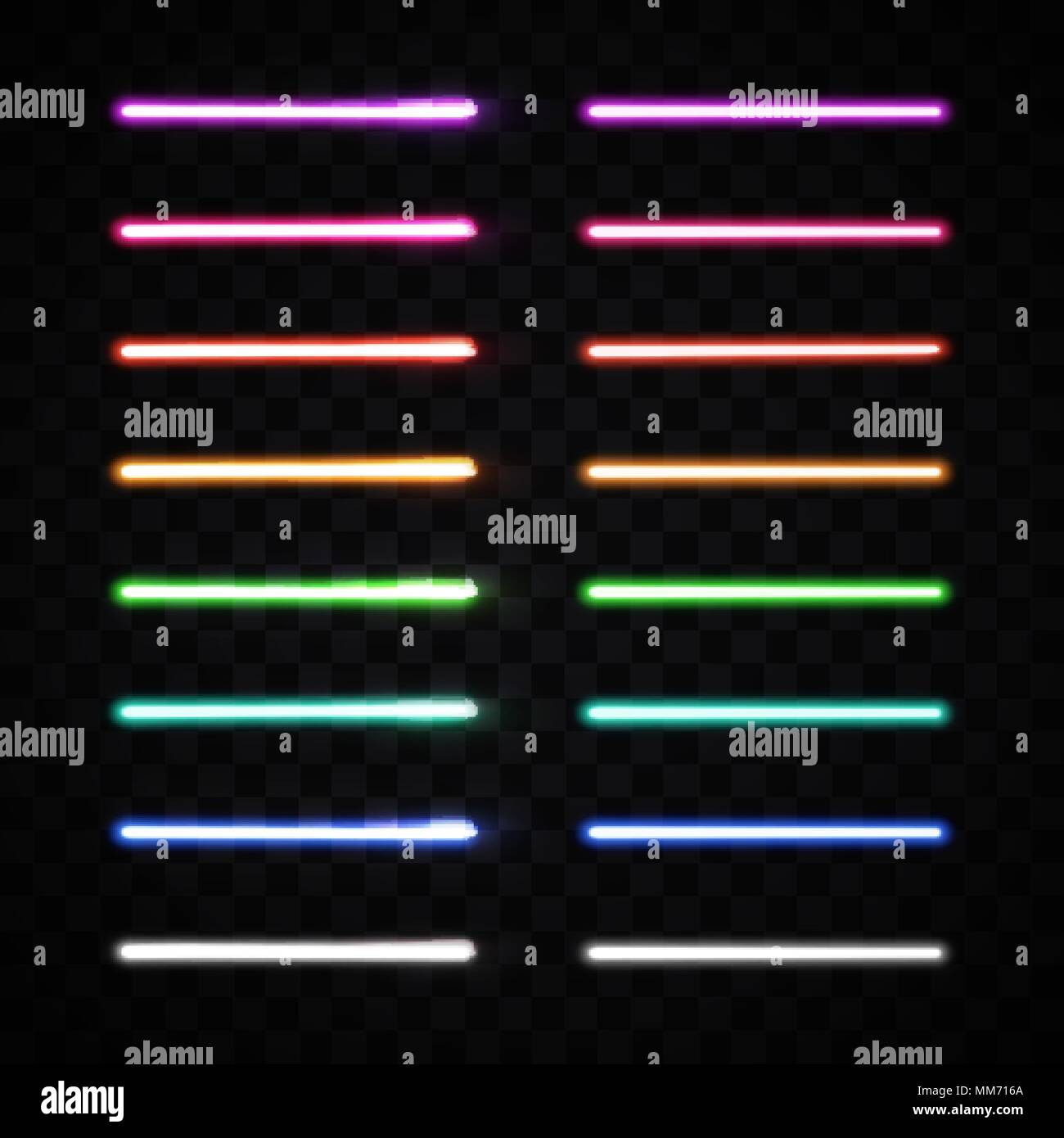 Halogen or led light lamp elements pack for night party or game design ...