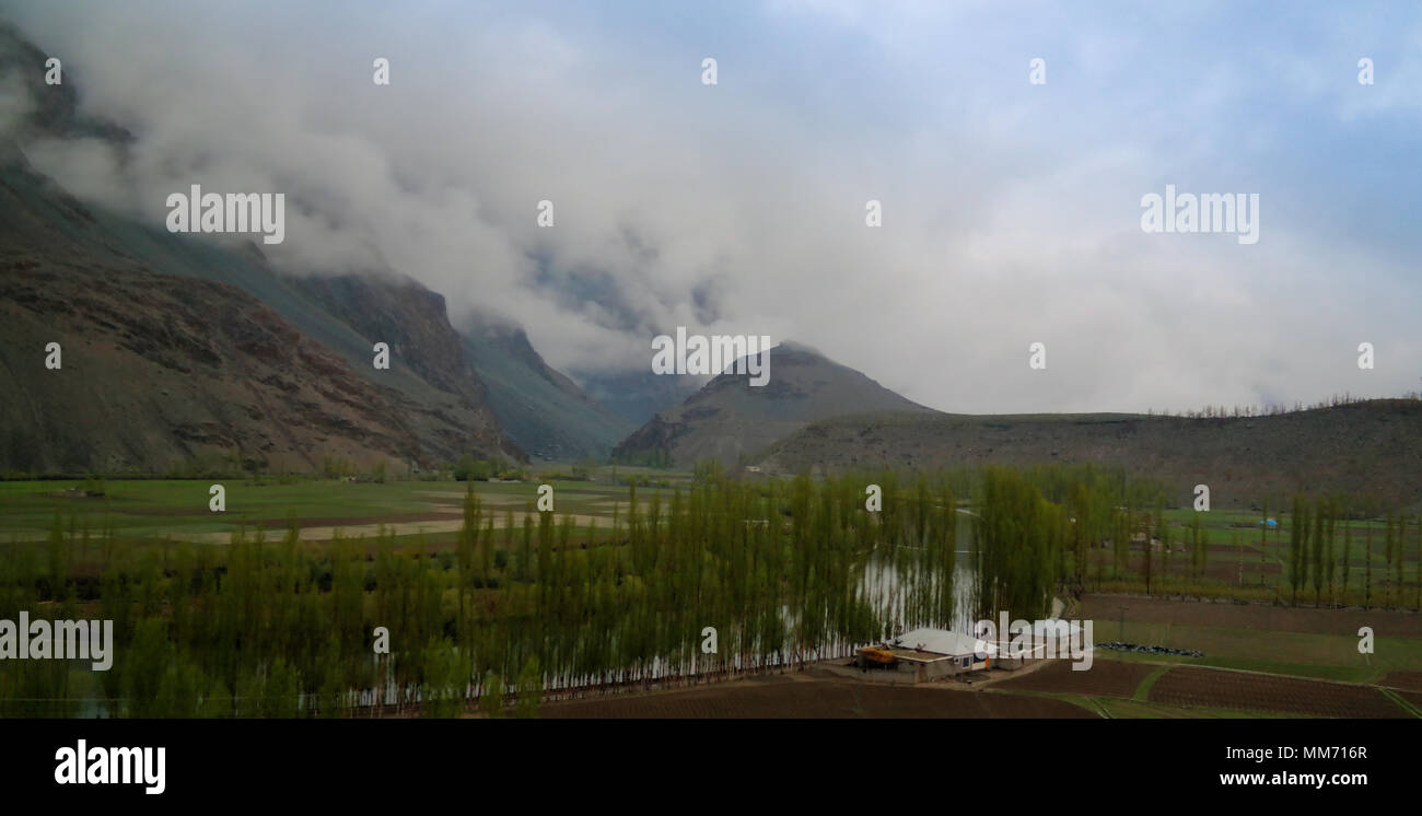 Agriculture fields near Gahkuch village , Gilgit, Pakistan Stock Photo ...