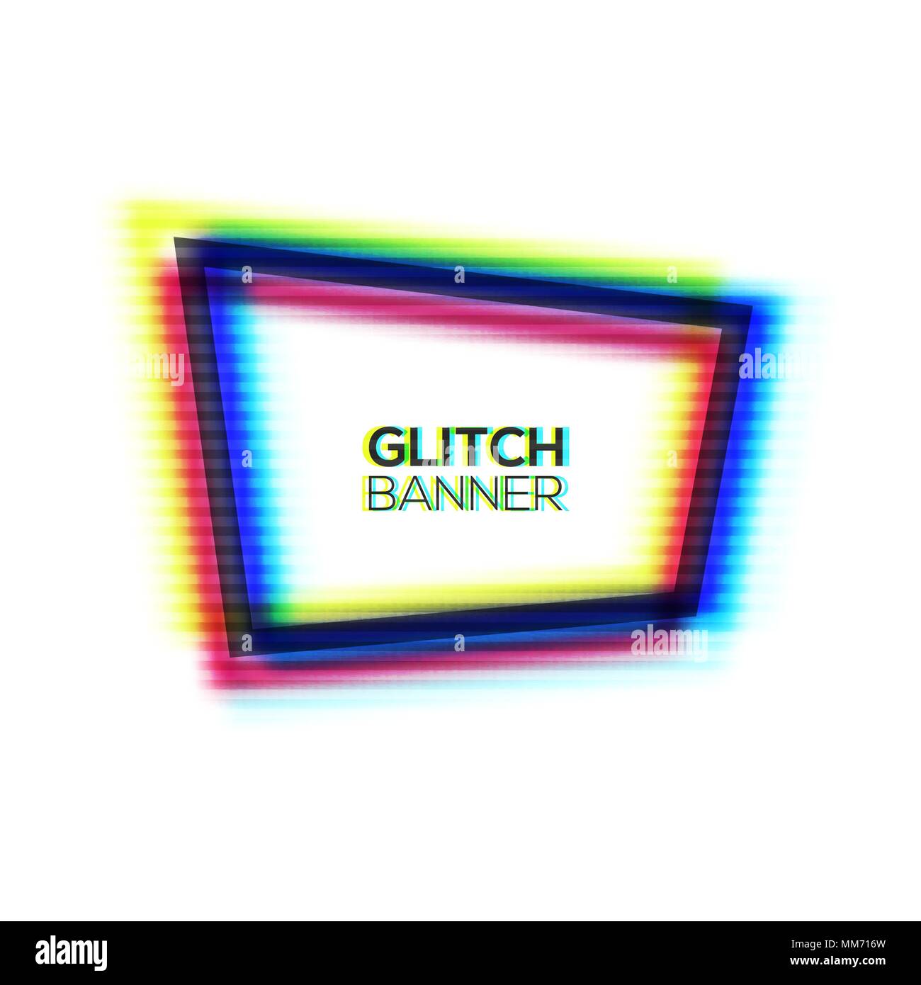 Abstract frame with glitch texture. Distorted modern background with ...
