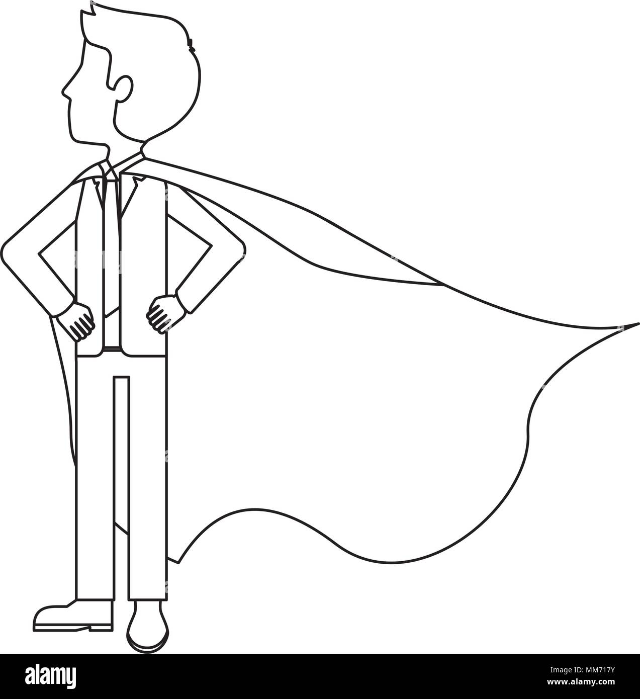 elegant businessman super hero avatar character vector illustration ...