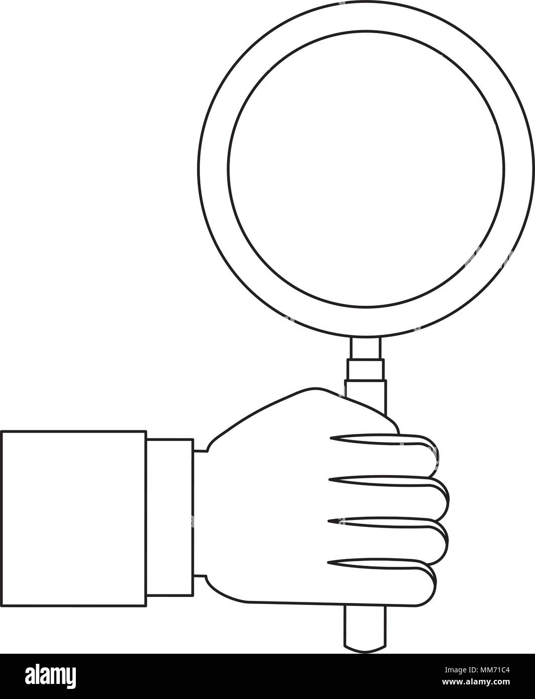 hand with search magnifying glass icon vector illustration design Stock ...