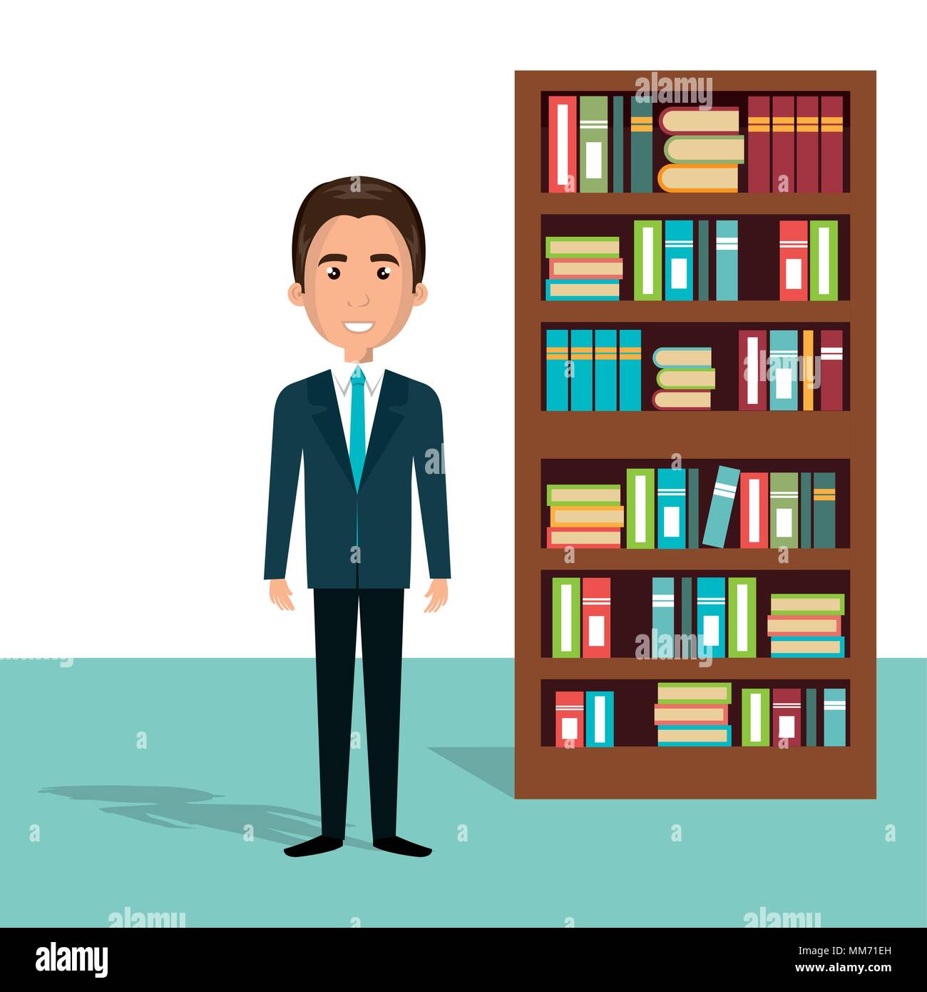 businessman in the library avatar character Stock Vector Image & Art ...