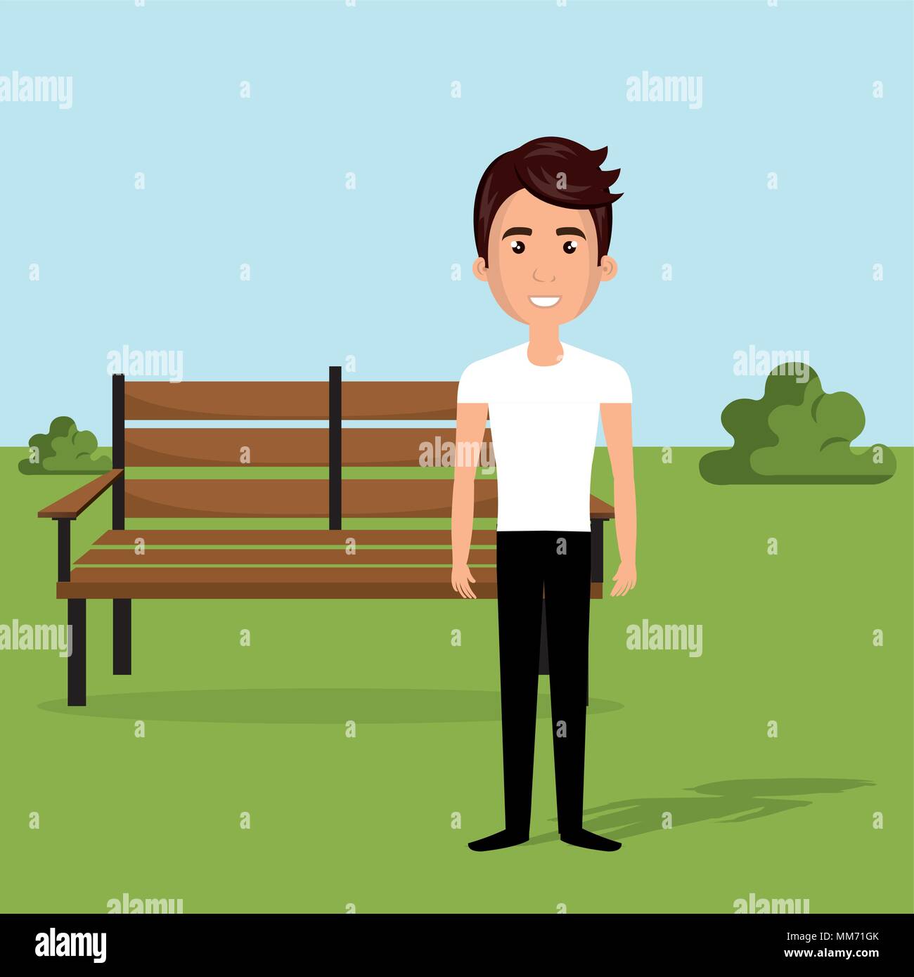 young man in the park character scene Stock Vector Image & Art - Alamy