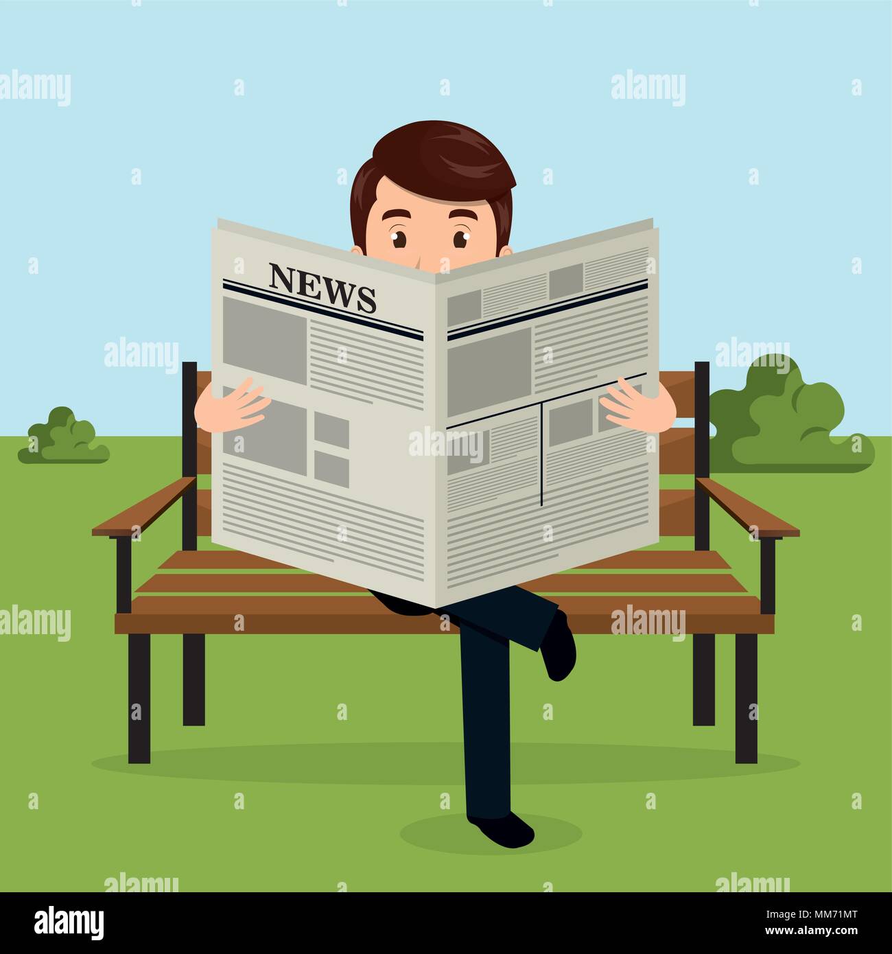 Man newspaper profile Stock Vector Images - Alamy