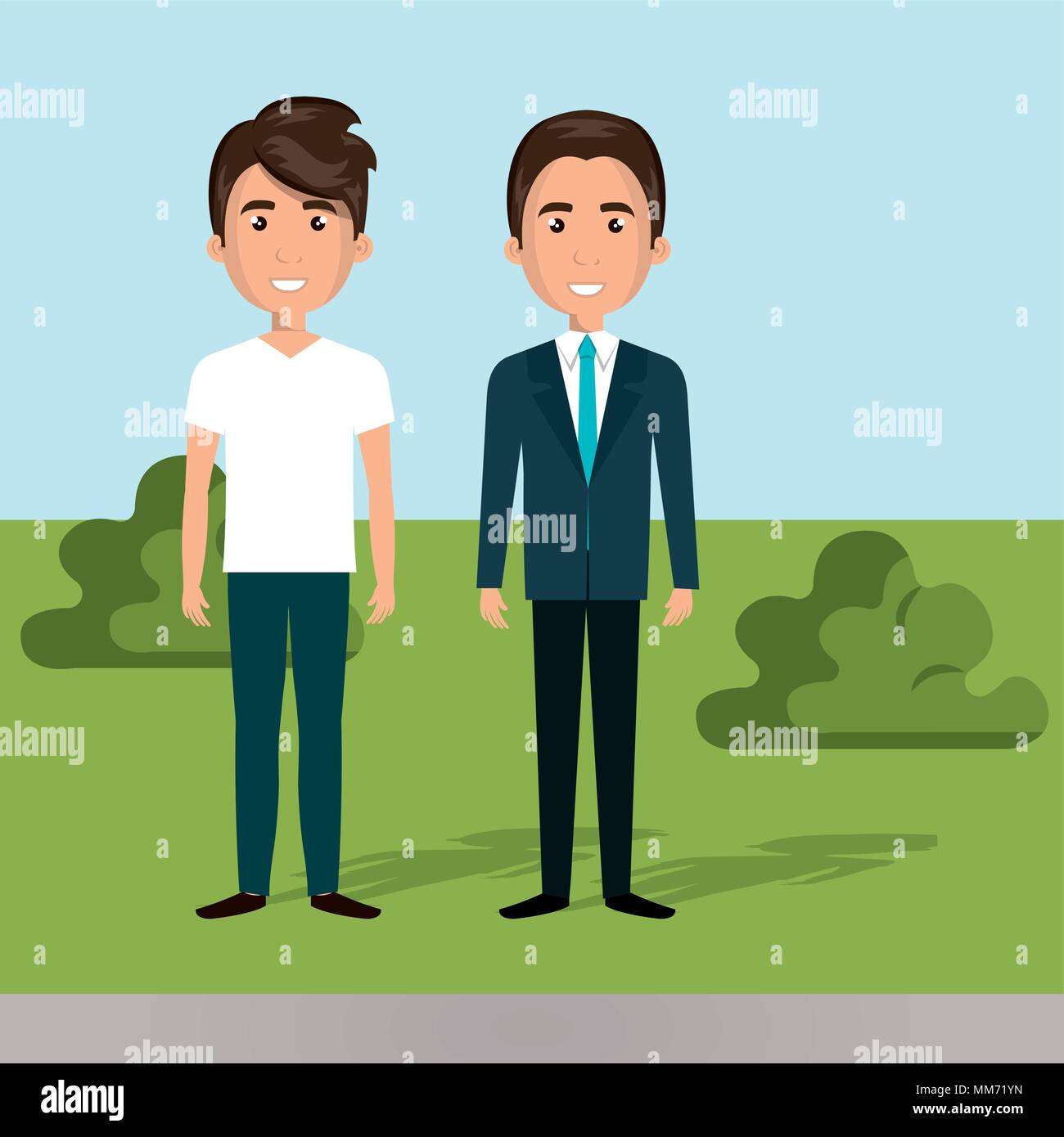 young men in the field characters scene Stock Vector Image & Art - Alamy