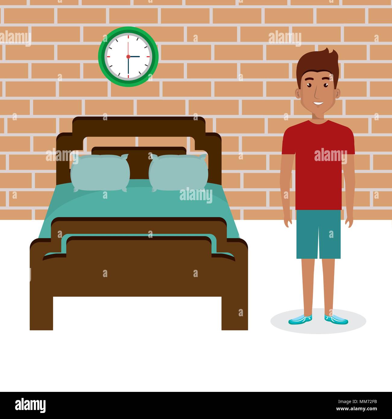 Thinking man bed Stock Vector Images - Alamy
