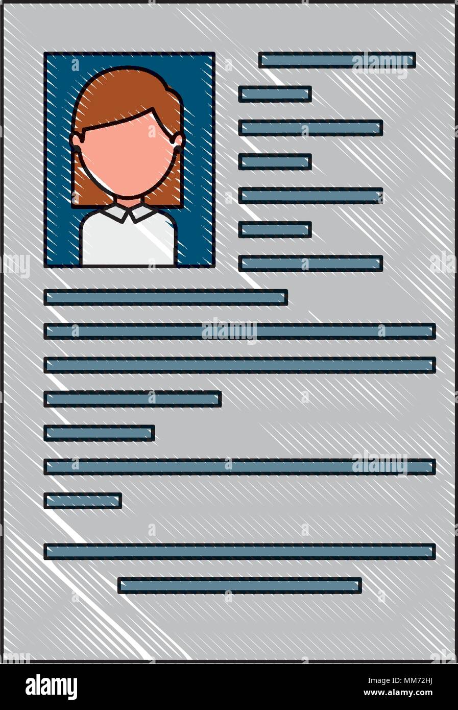 female resume document employment occupation vector illustration ...