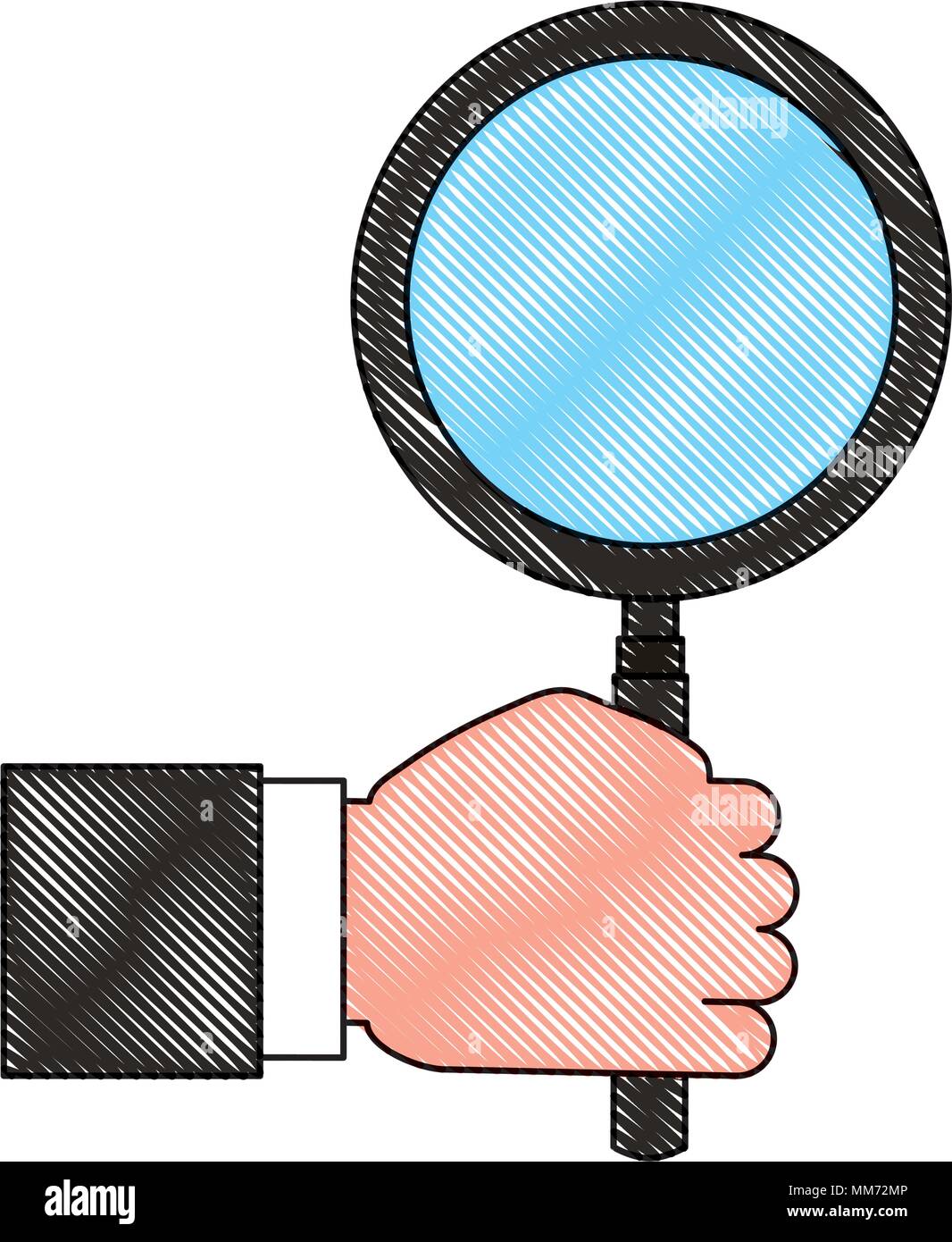 hand holding magnifying glass finding Stock Vector Image & Art - Alamy