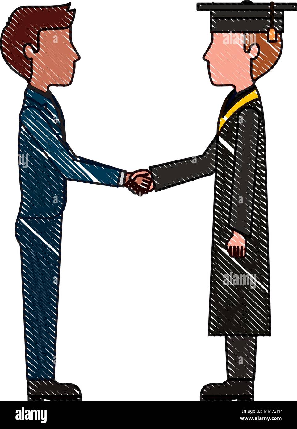 Student shaking hands with teacher Stock Vector Images - Alamy