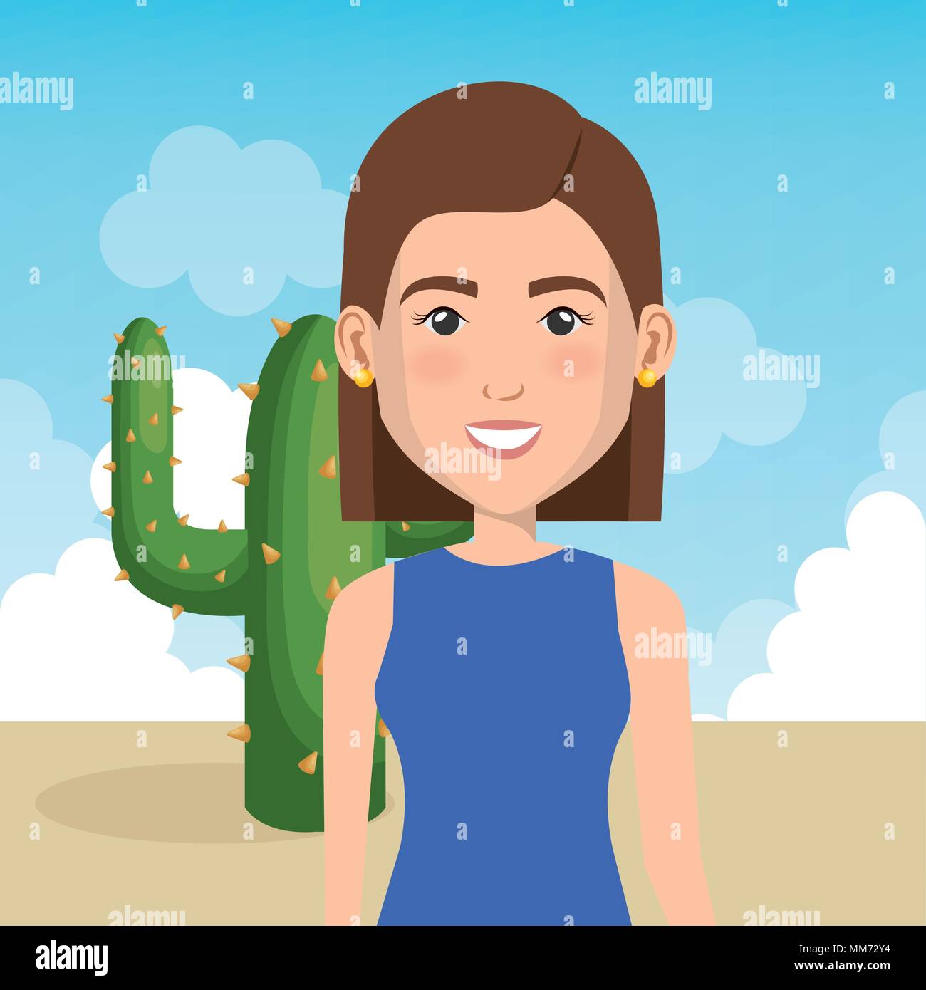 young woman in the desert character scene Stock Vector Image & Art - Alamy