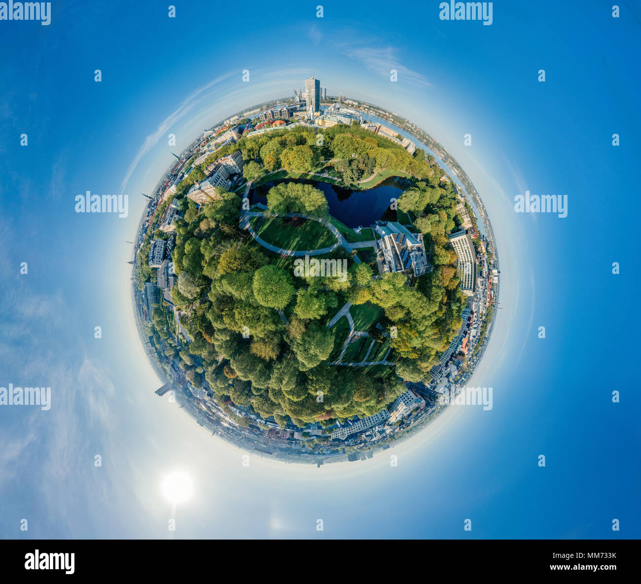 City Riga Parks drone sphere 360 vr view Stock Photo - Alamy
