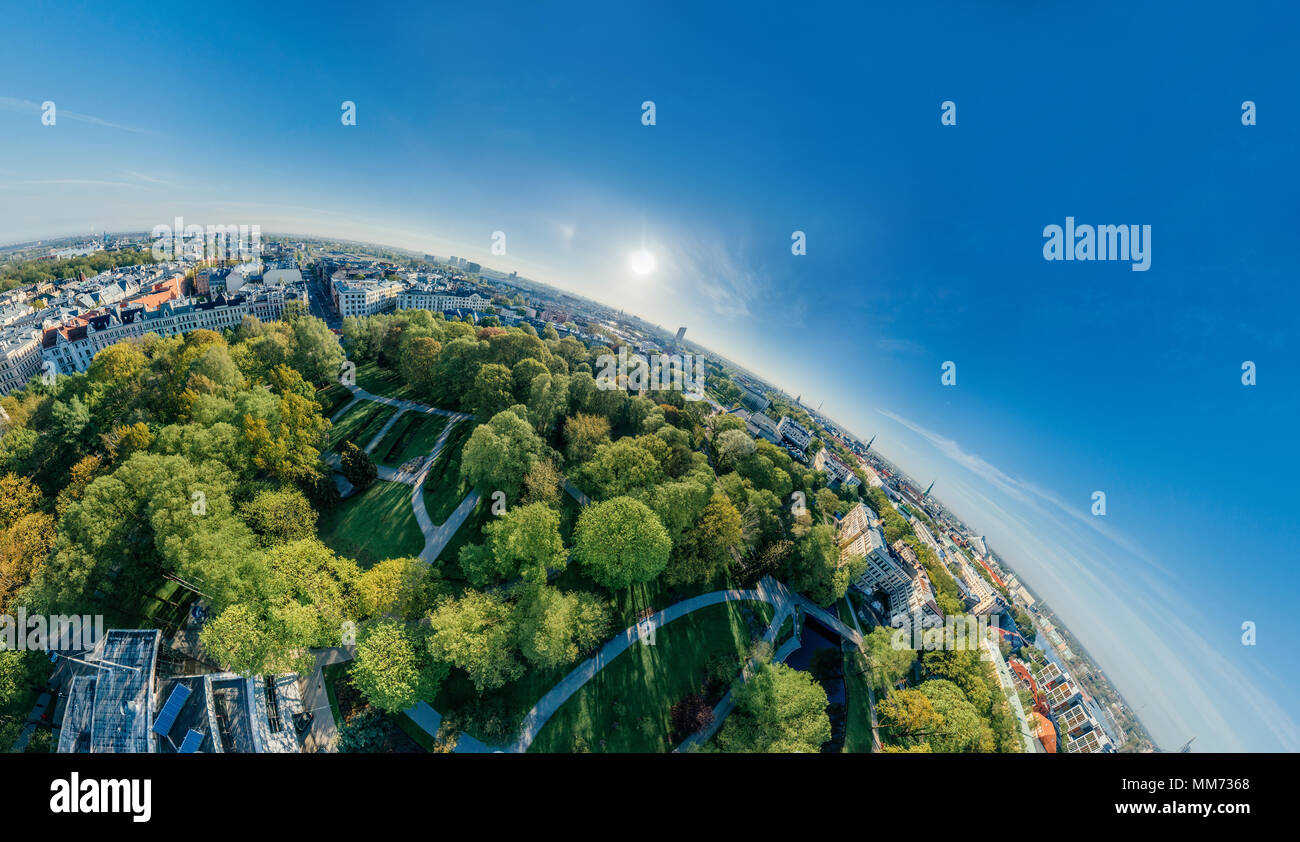 City Riga Parks drone sphere 360 vr view Stock Photo - Alamy