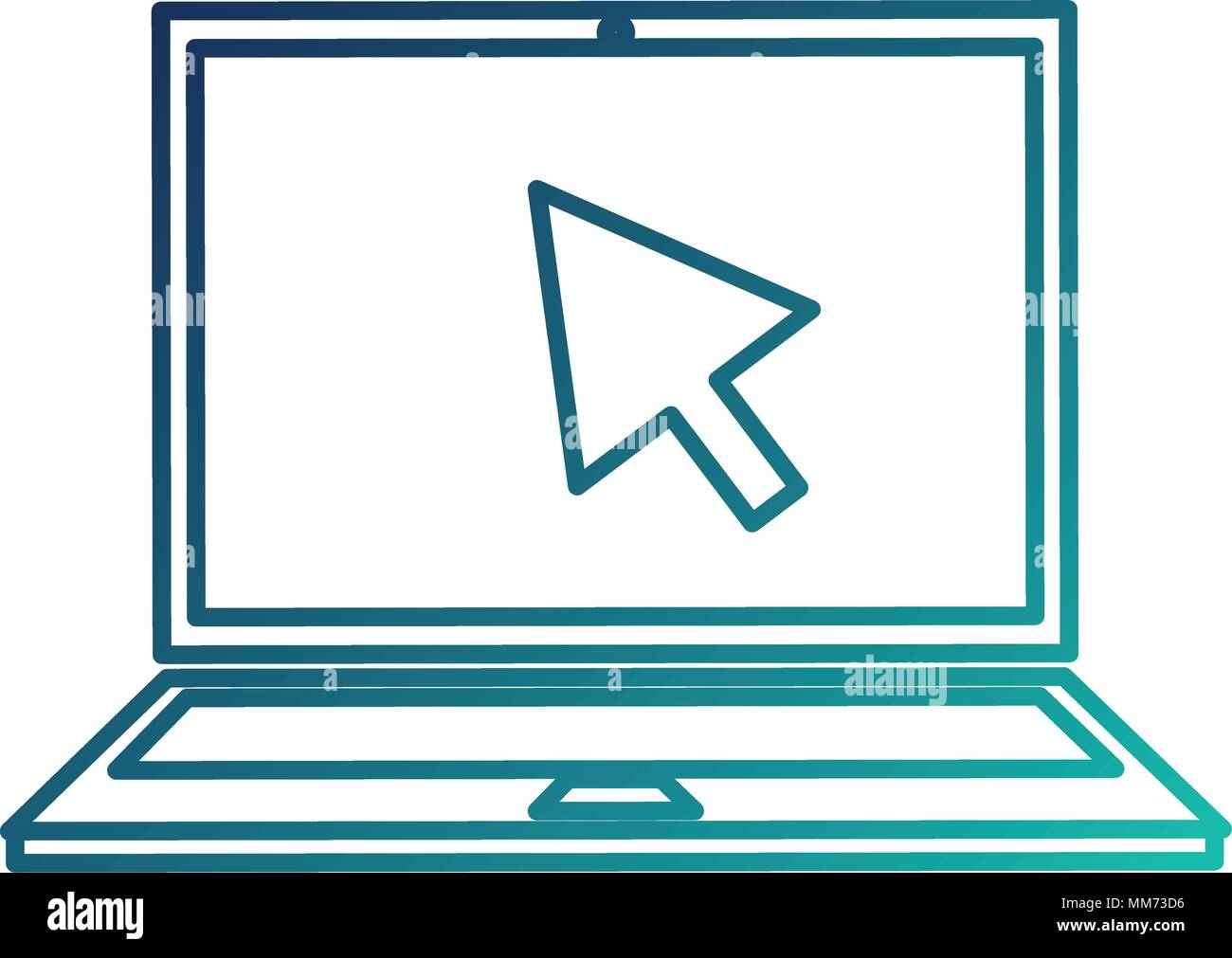 computer laptop with arrow cursor Stock Vector Image & Art - Alamy
