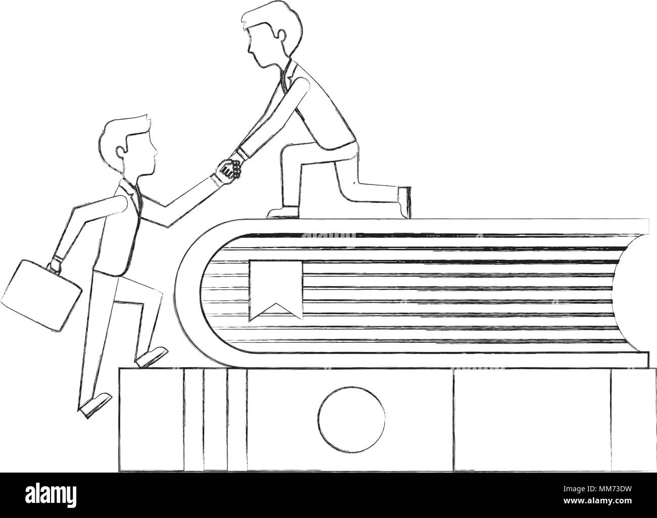 elegants businessmen going up in book Stock Vector Image & Art - Alamy