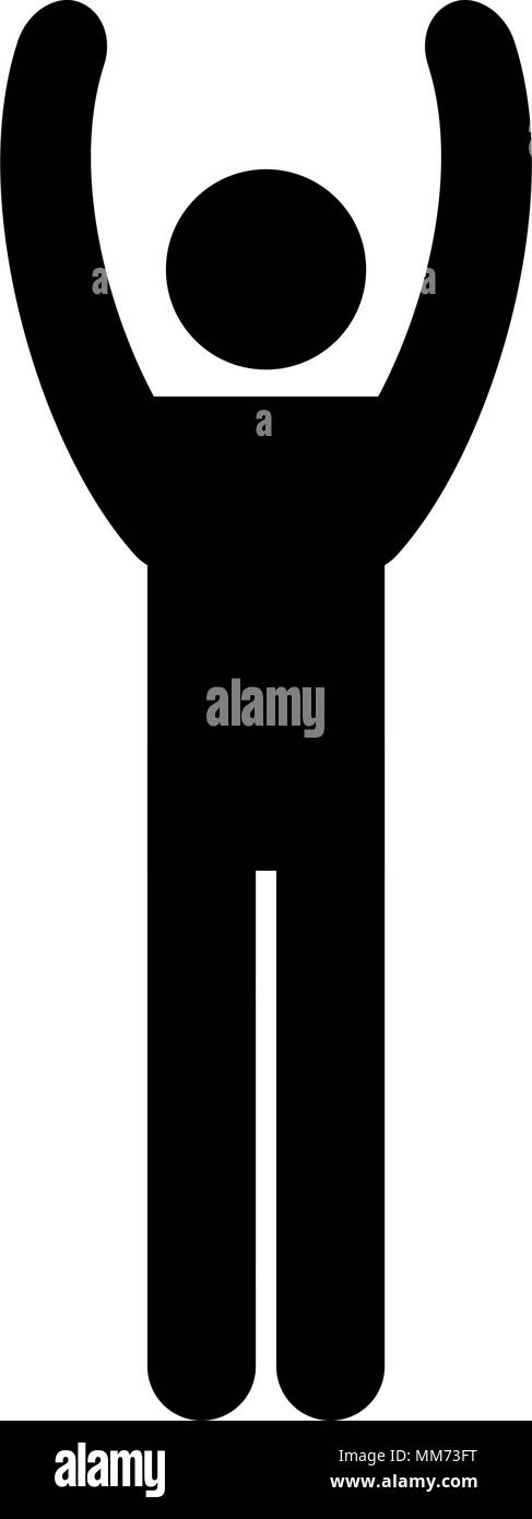 figure human with hands up silhouette avatar Stock Vector Image & Art ...