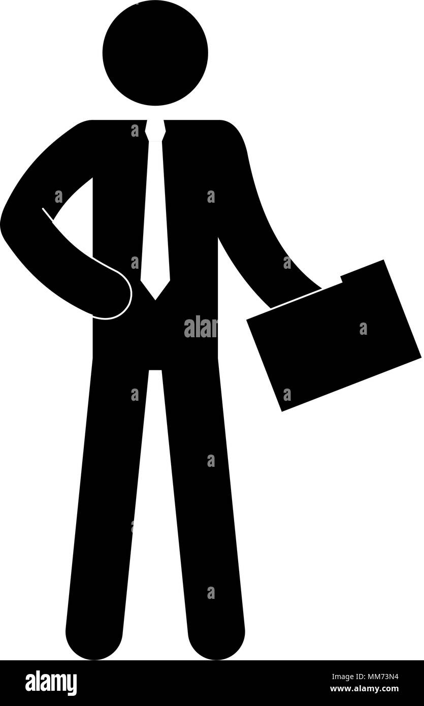 businessman figure with folder silhouette avatar Stock Vector Image ...
