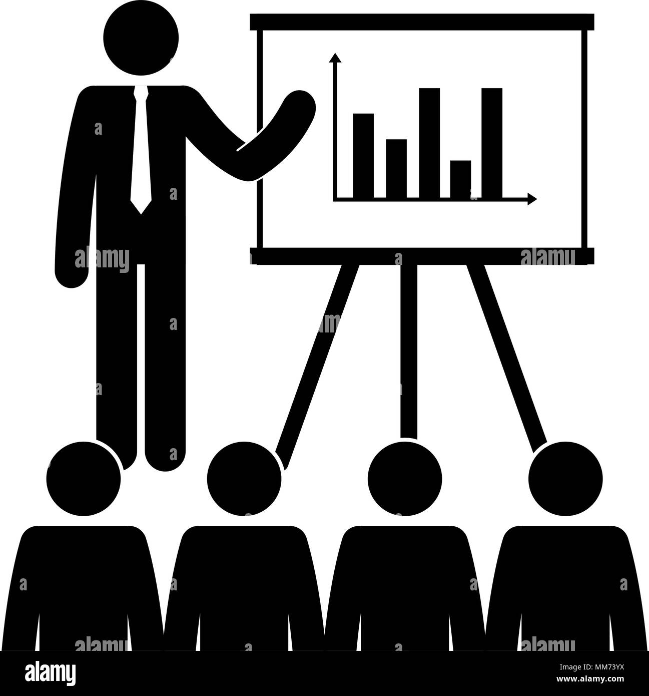 businessman figure with paperboard training silhouette Stock Vector ...