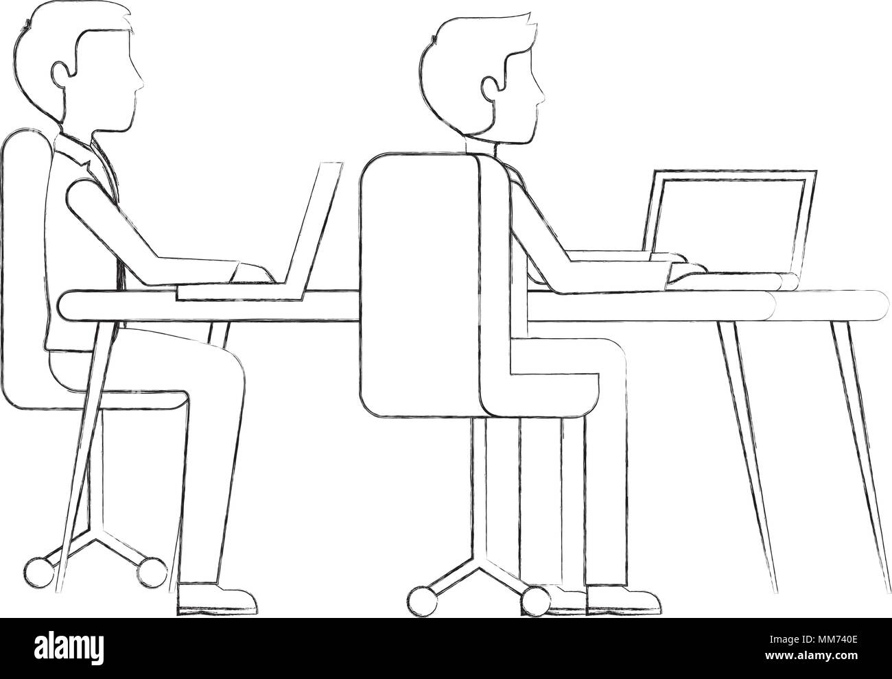 men with workplace isolated icon Stock Vector Image & Art - Alamy