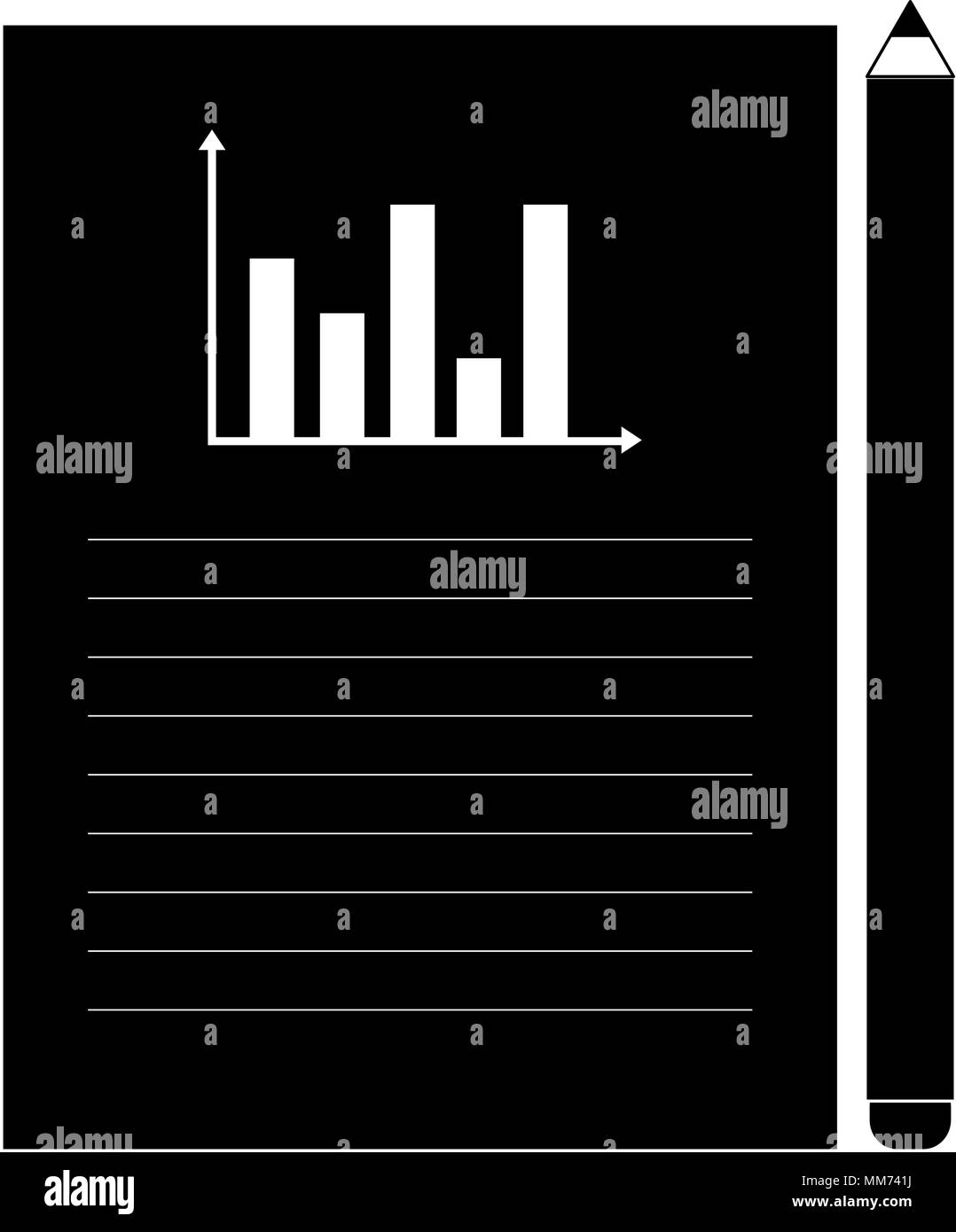 document paper with statistics and pencil Stock Vector Image & Art - Alamy