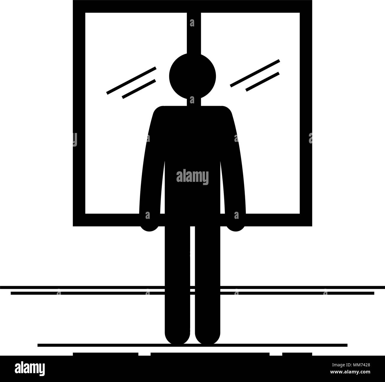 figure human in the windows silhouette avatar Stock Vector Image & Art ...