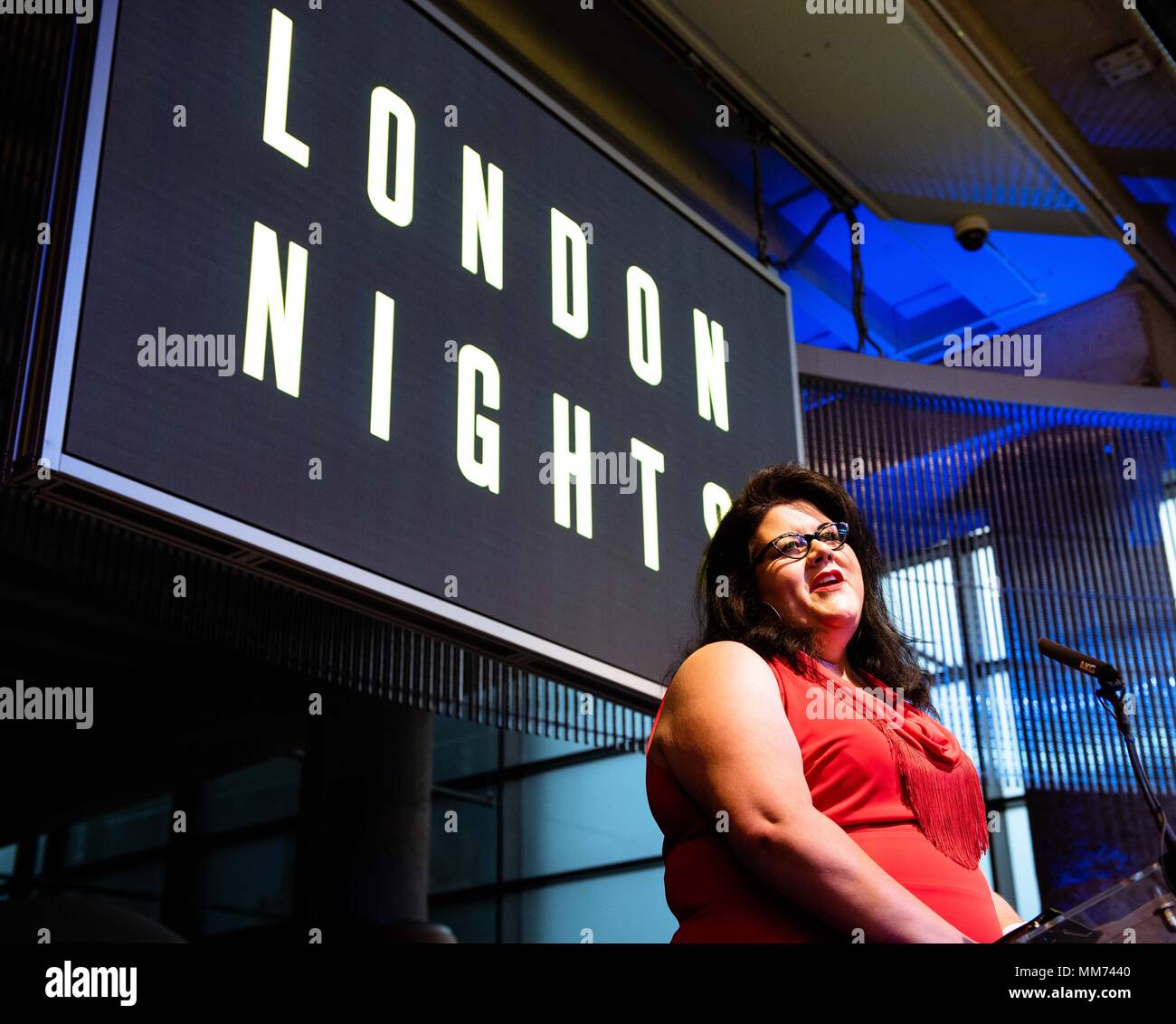 EDITORIAL USE ONLY London's Night Czar, Amy Lame, speaks during the VIP ...