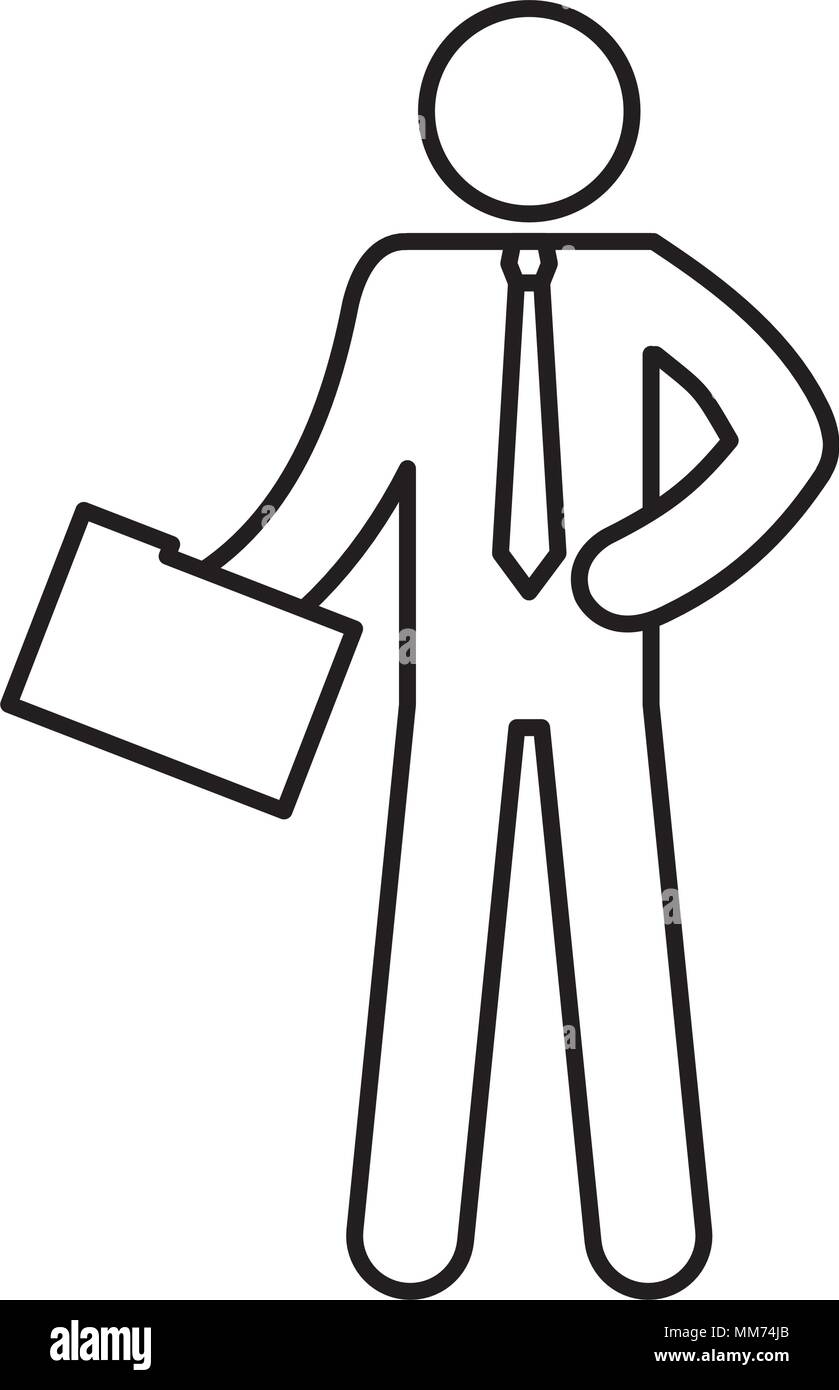 businessman figure with folder silhouette avatar Stock Vector Image ...