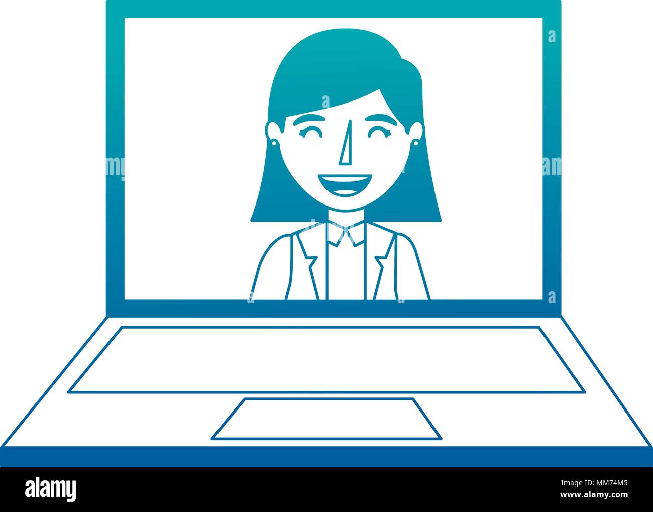 Typing woman on keyboard Stock Vector Images - Alamy