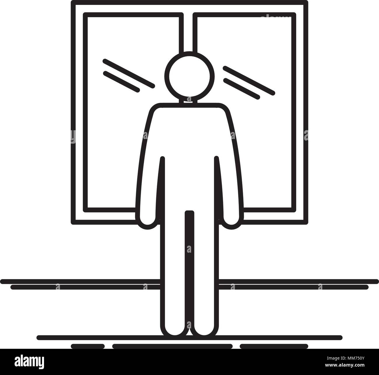 figure human in the windows silhouette avatar Stock Vector Image & Art ...