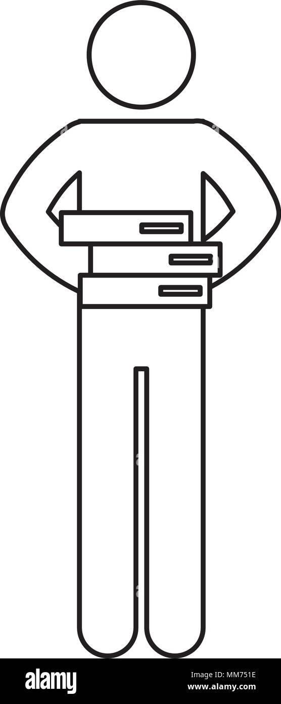 figure human with books silhouette avatar Stock Vector Image & Art - Alamy