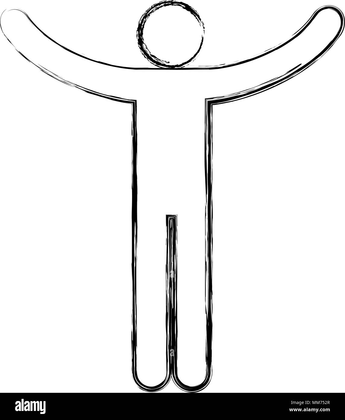 figure human with hands up silhouette avatar Stock Vector Image & Art ...