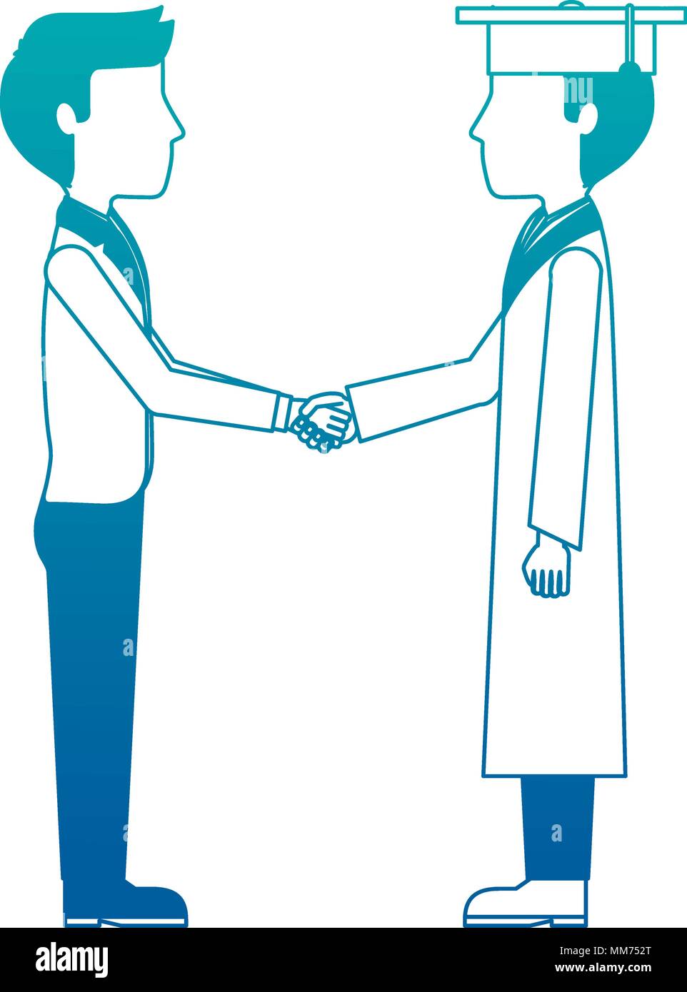 Student shaking hands with teacher Stock Vector Images - Alamy