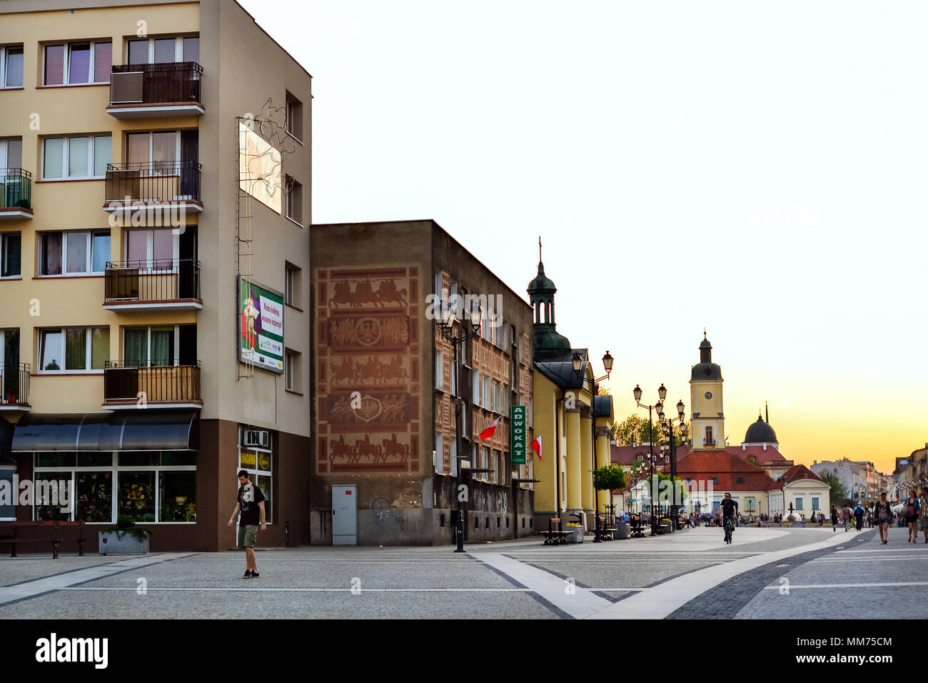 Bialystok, Poland - April 30, 2012: Historic buildings and tourist ...