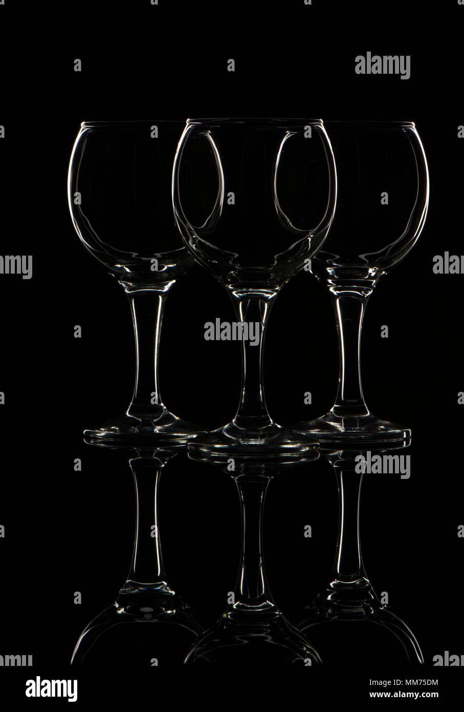 Three empty glasses hi-res stock photography and images - Alamy