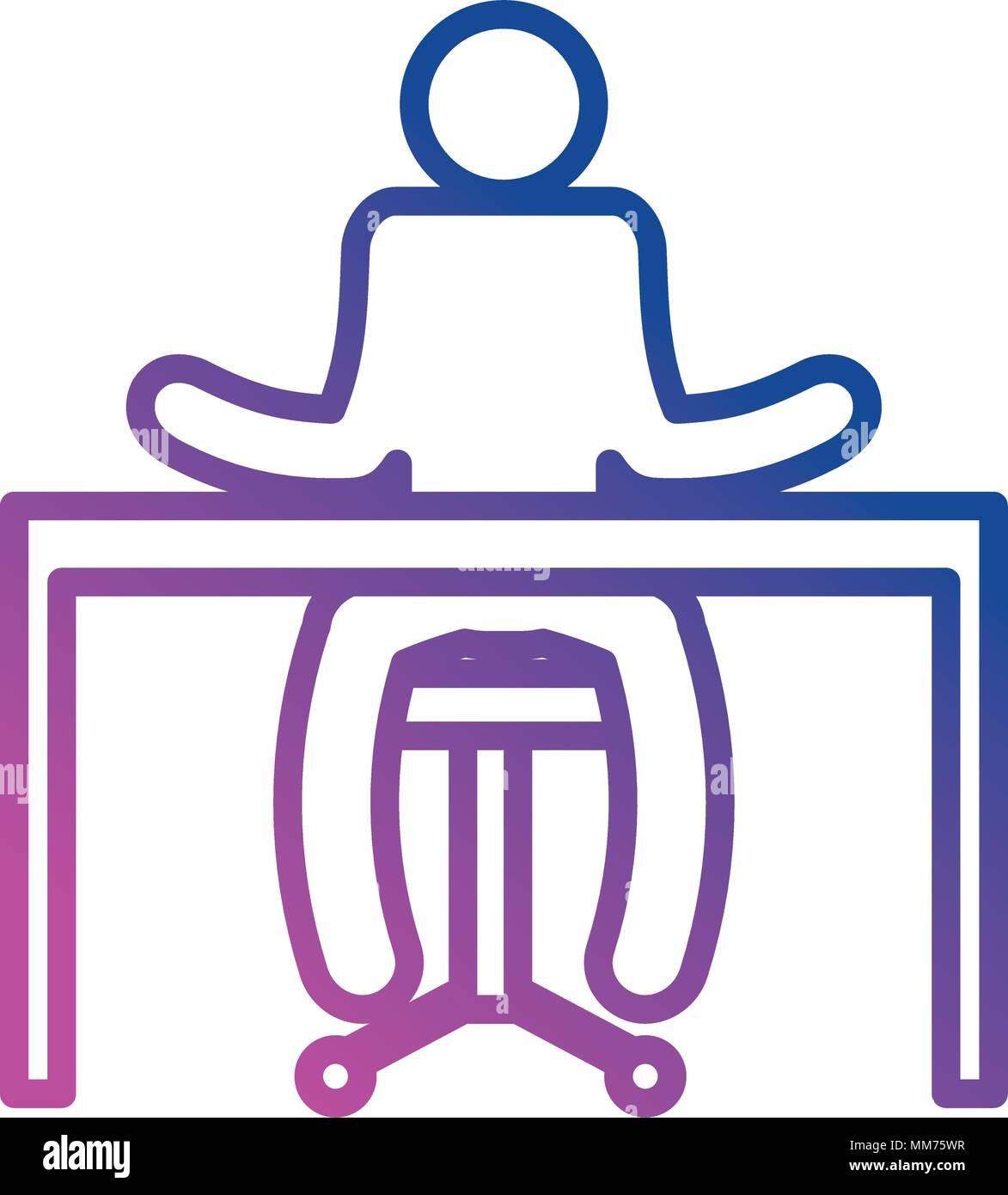 businessman figure in the desk silhouette avatar Stock Vector Image ...