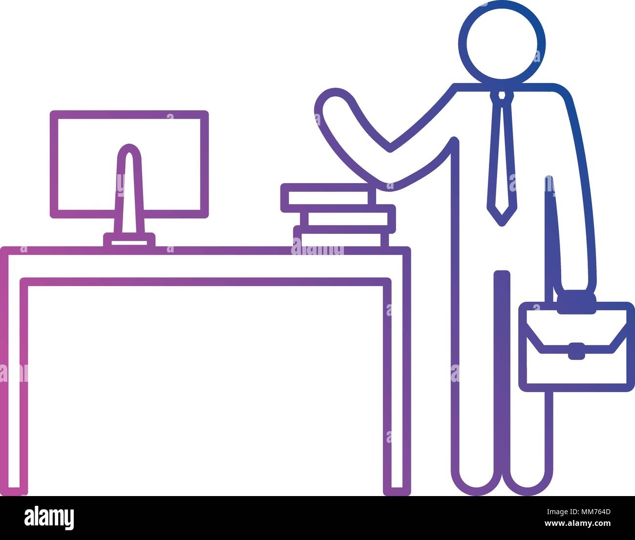 businessman figure in the office silhouette avatar Stock Vector Image ...