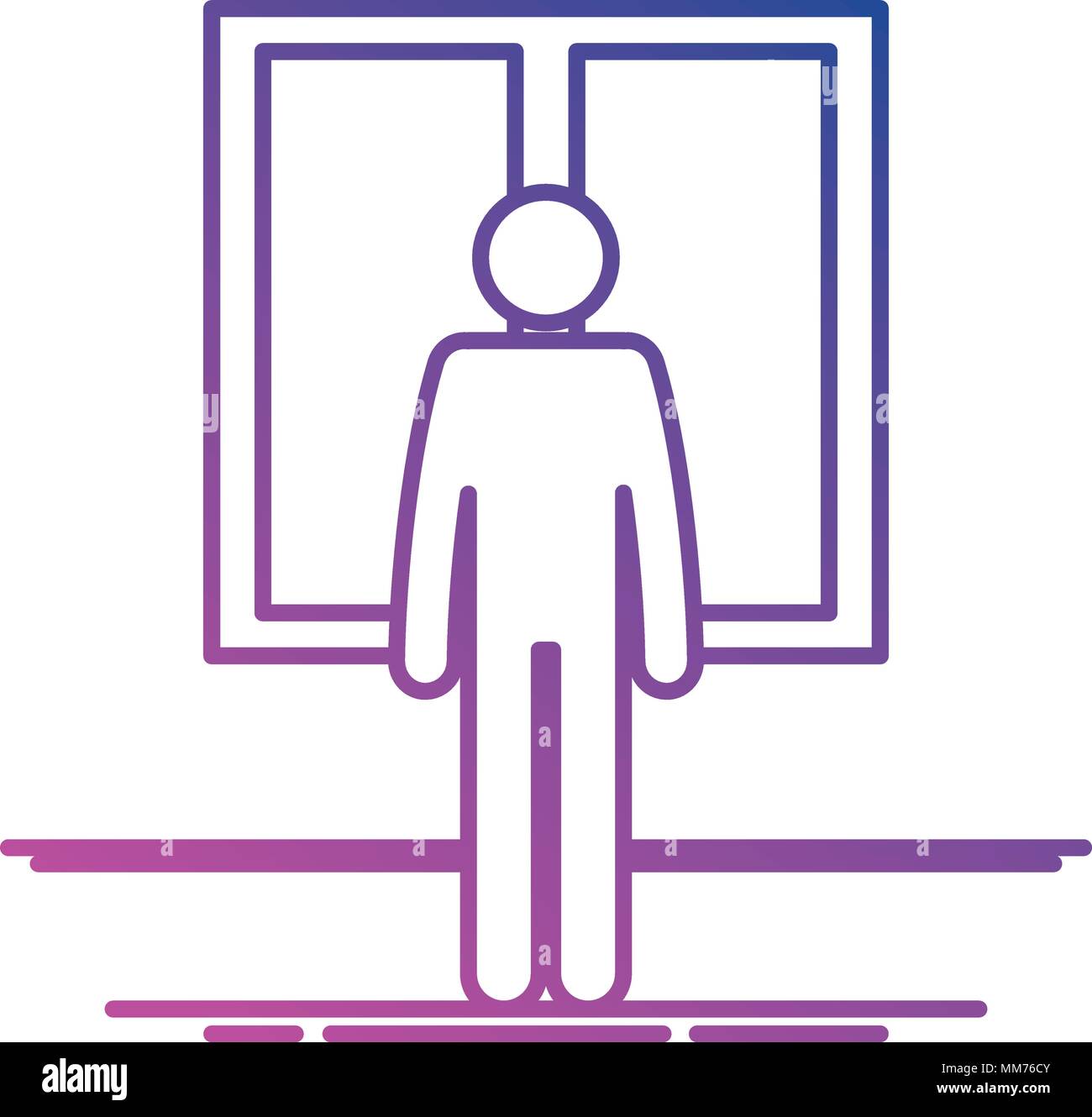 figure human in the windows silhouette avatar Stock Vector Image & Art ...