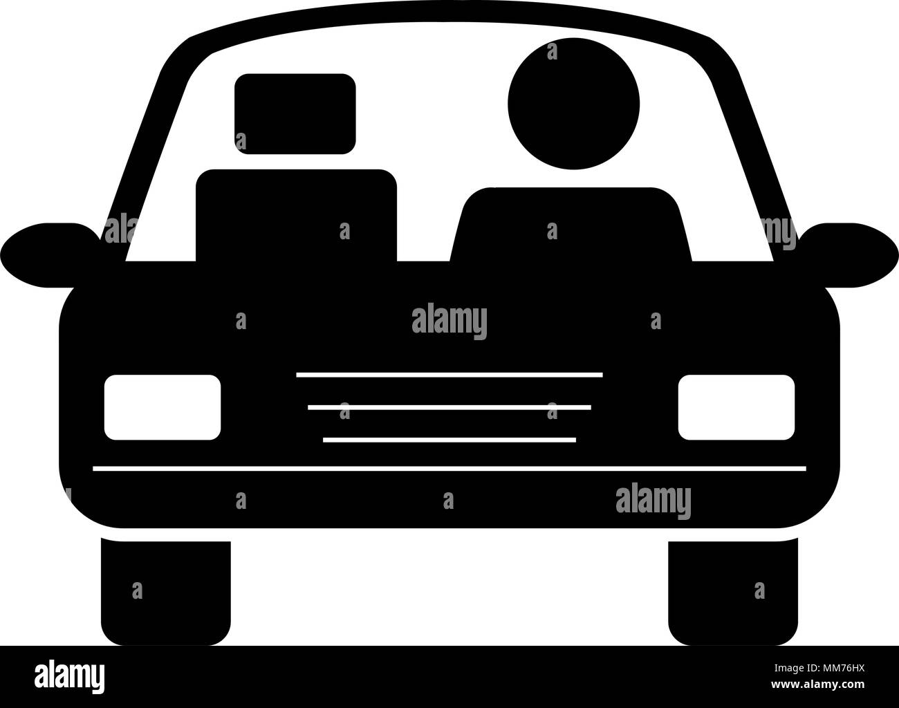 car sedan with driver vehicle icon Stock Vector Image & Art - Alamy