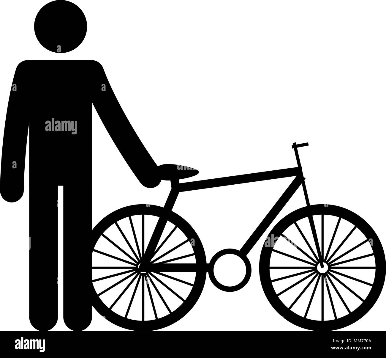 bicycle vehicle with human figure Stock Vector Image & Art - Alamy