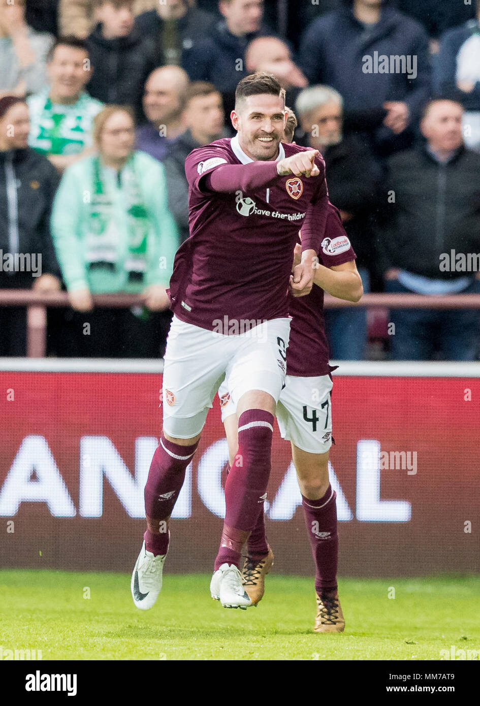 Hearts kyle lafferty celebrates scoring hi-res stock photography and ...