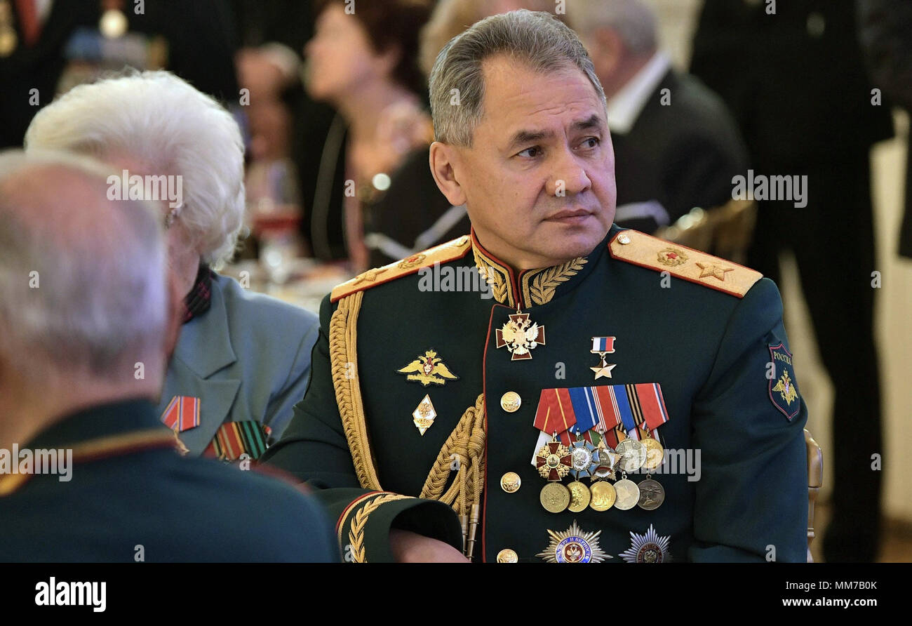 Russian Defense Minister Sergei Shoigu during the official reception ...