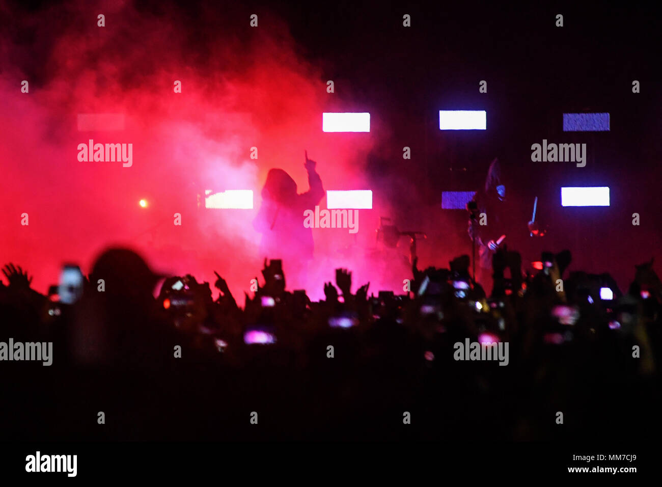 A moment of the Liberato concert, Neapolitan singer-songwriter whose ...