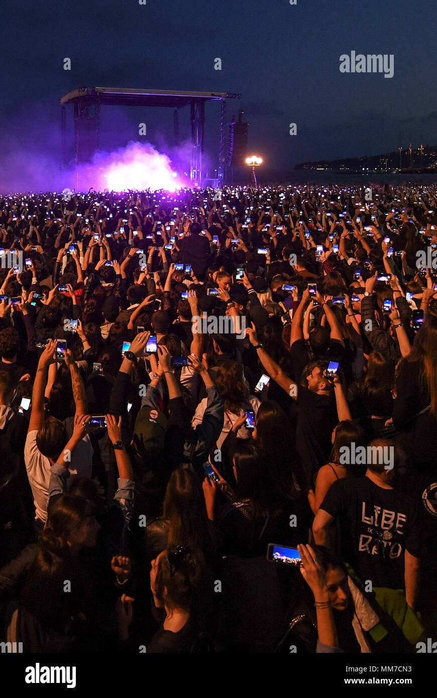 A moment of the Liberato concert, Neapolitan singer-songwriter whose ...