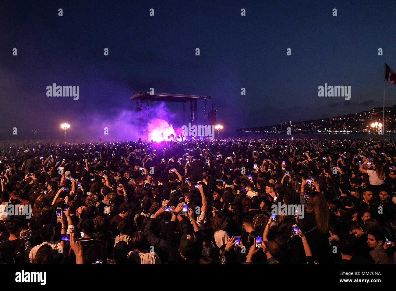 A moment of the Liberato concert, Neapolitan singer-songwriter whose ...