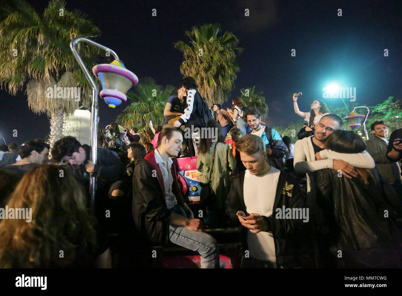 A moment of the Liberato concert, Neapolitan singer-songwriter whose ...
