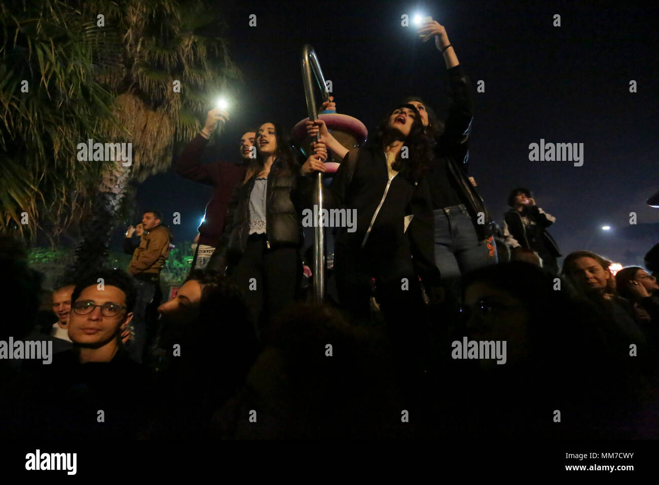 A moment of the Liberato concert, Neapolitan singer-songwriter whose ...