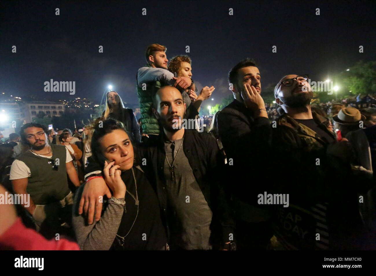 A moment of the Liberato concert, Neapolitan singer-songwriter whose ...
