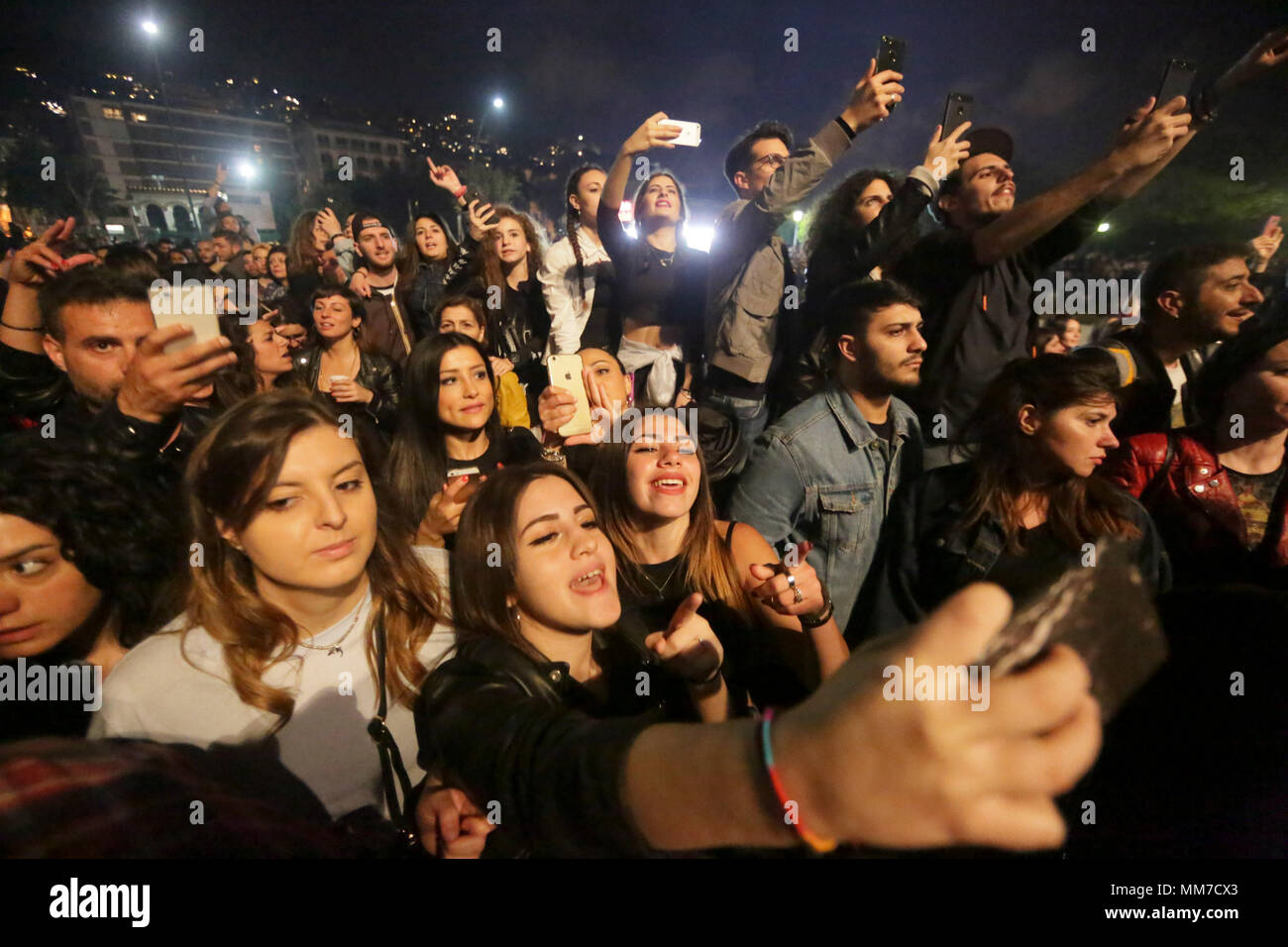 A moment of the Liberato concert, Neapolitan singer-songwriter whose ...
