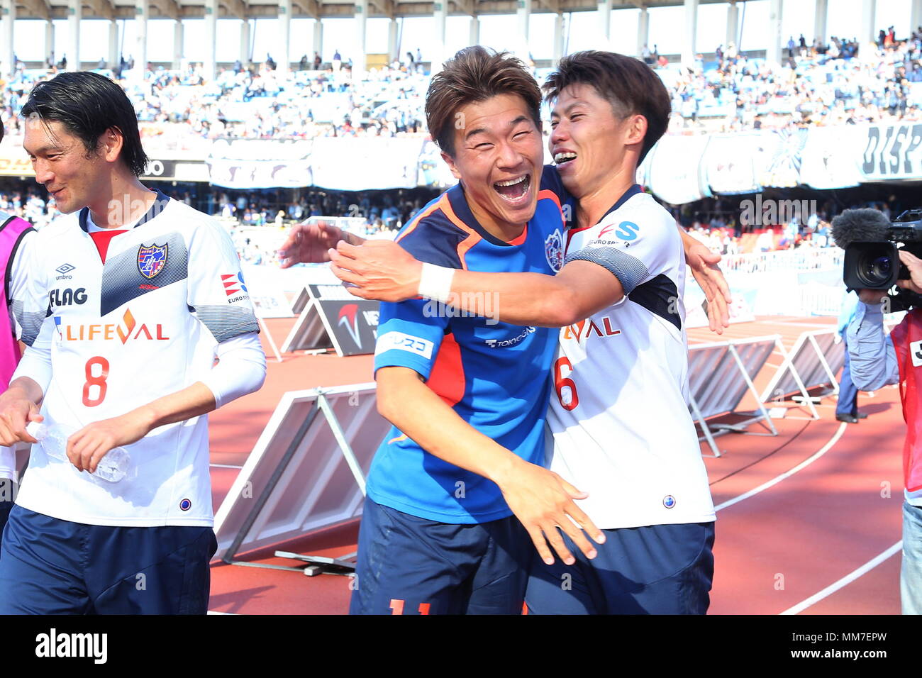Kanagawa, Japan. 5th May, 2018. (R-L) Kosuke Ota, Kensuke Nagai, Yojiro Takahagi (FC Tokyo ...