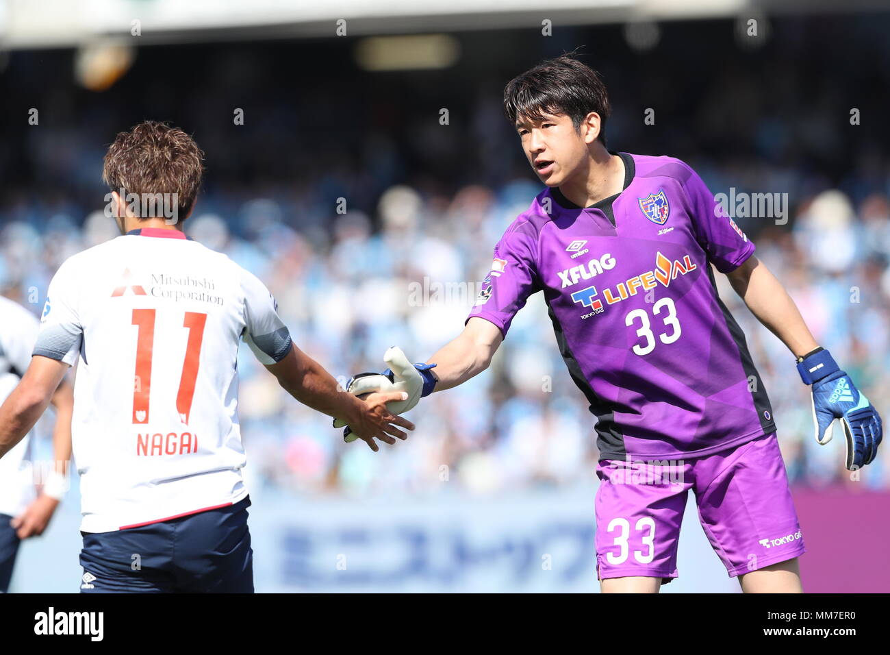 Kanagawa, Japan. 5th May, 2018. (L-R) Kensuke Nagai, Akihiro Hayashi ...