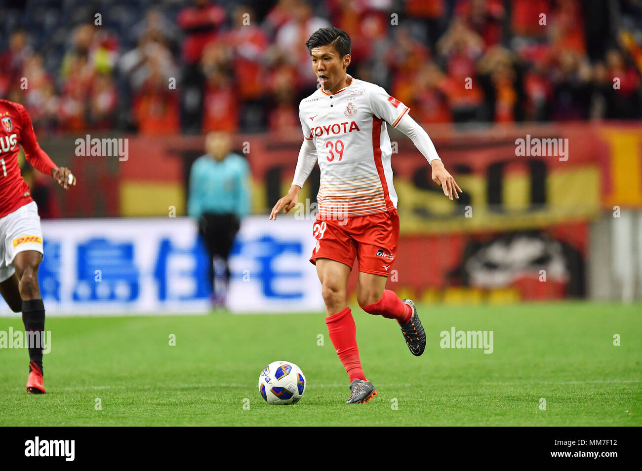 Saitama, Japan. 9th May, 2018. Kenta Uchida (Grampus) Football/Soccer ...